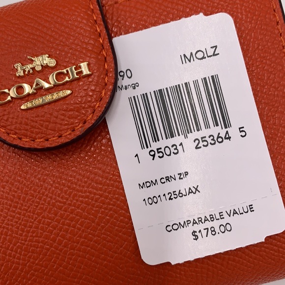 Coach | Bags | Coach Medium Corner Zip Wallet Gold Mango | Poshmark